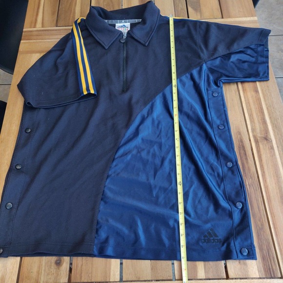 adidas | Shirts | Adidas Mens Polo Shirt Quarter Zip Black Blue Side ...